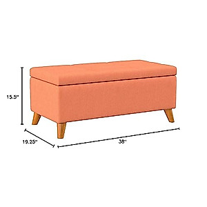 Christopher Knight Home Harper Fabric Storage Ottoman, Orange
