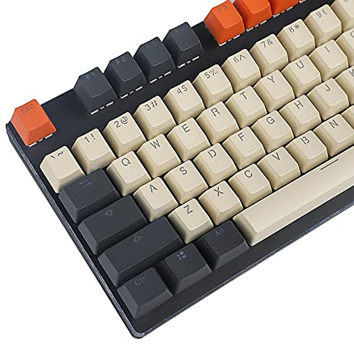Carbon Miami PBT Double Shot Shine Through ANSI Backlit Keycaps for MX Mechanical Keyboard Melody 96 KBD75 68 61 87 104 Keychron(Only Keycap) (Carbon)