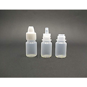 50 Pcs Empty Plastic Squeezable Dropper Bottle with Plug Refillable Portable Eye Liquid Container with Screw Cap (5 ml)