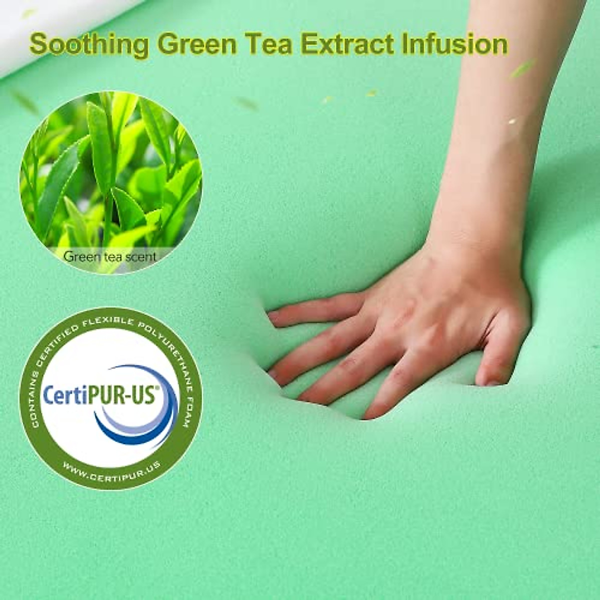 RV Short Queen Mattress Topper, Assile Memory Foam Mattress Topper with Zippered Bamboo Cover, Cloud-Like Soft Bed Topper 3-Inch White