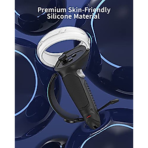 ZYBER Rechargeable Controller Grips for Meta Quest 2 Accessories, Silicone Controller Cover with Reachargable Batteries and Charging Cable Black