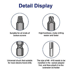 Be91eiter Damaged Screw Extractor Set, 22 PCS Stripped Kit for Broken Bolt All-Purpose HSS Remover Set with Magnetic Extension Bit Holder & Socket Adapter, Silver