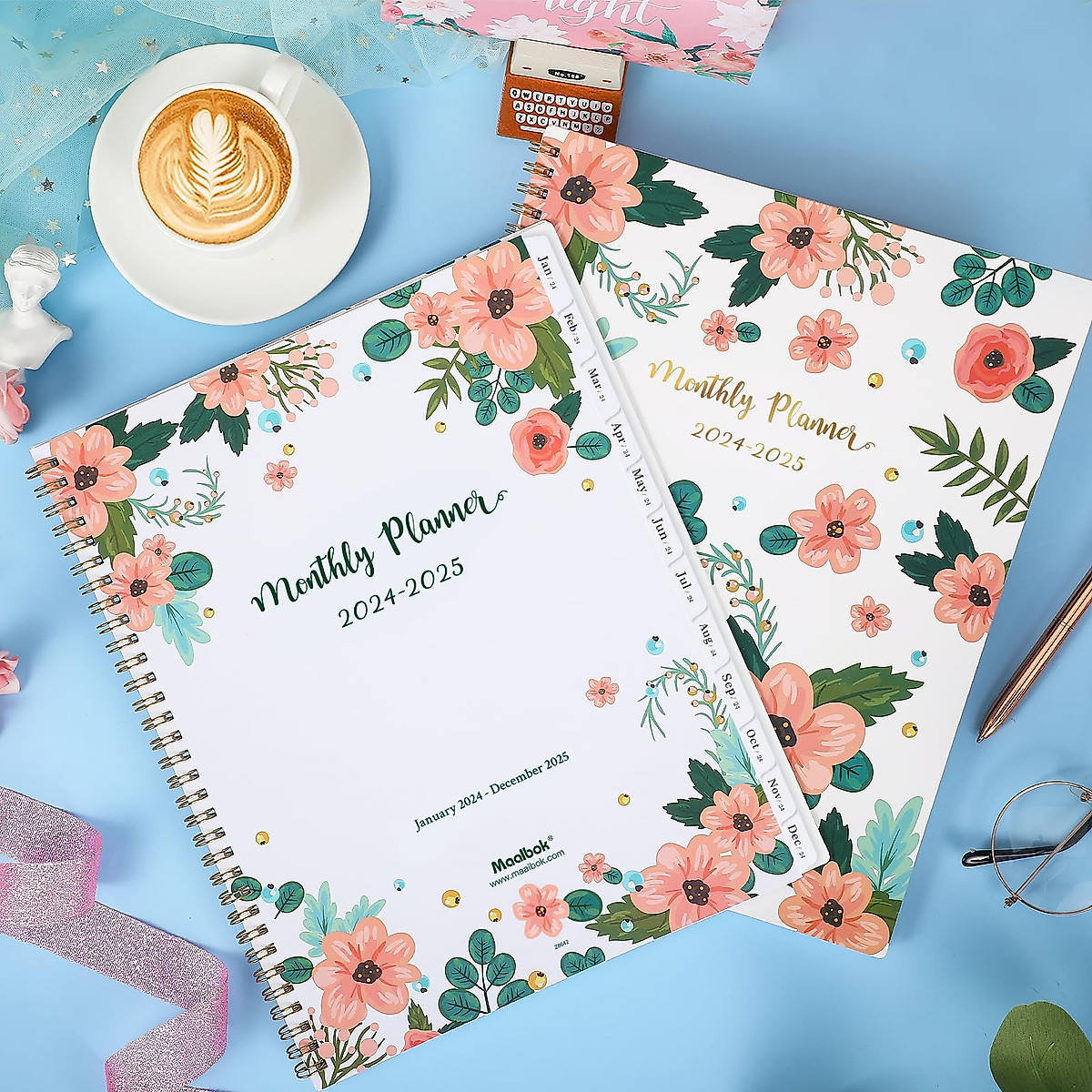 2024-2025 Monthly Planner - Monthly Planner 2024-2025, Jan. 2024 - Dec. 2025, 24 Monthly Tabs & Notes Pages, 9" × 11", Perfect Organizer