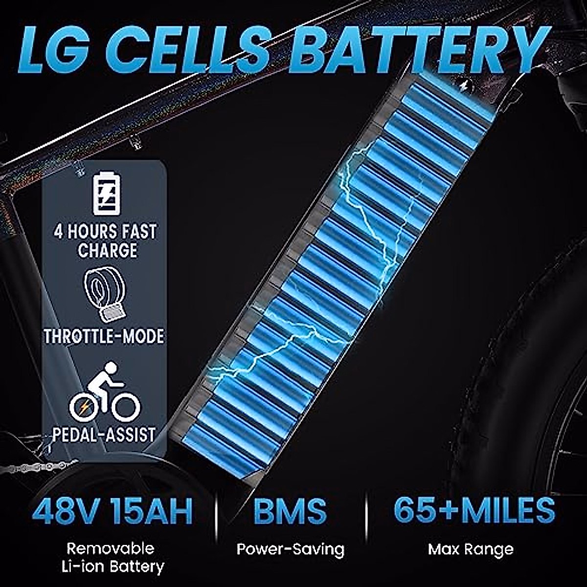 VELOWAVE Electric Bike Adults 750W BAFANG Motor 48V 15Ah LG Cells Battery,26" x 4.0" Fat Tire Ebike 28MPH Snow Beach Mountain Electric Bicycle Shimano 7-Speed