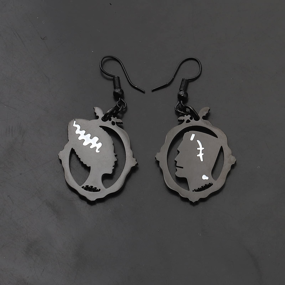 ENSIANTH Frankenstein Couple Gift Frankenstein's Monster & His Bride Earrings Horror Movie Gift Halloween Party Jewelry (Frank Earrings)