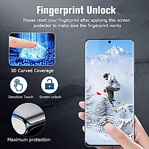 [2+2 Pack] Galaxy S21 Ultra Tempered Glass Screen Protector, Ultrasonic Fingerprint Support, 9H Hardness Scratch Resistant, 3D HD Curved, Bubble-Free, for Samsung Galaxy S21 Ultra Screen Protector(6.8