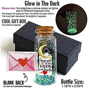 Anniversary Glow I Love You to the Moon and Back Message in a Bottle Presents Cute Romantic Gifts for Him Her Boyfriend Girlfriend Husband Wife Couples Fun Birthday Christmas Present Valentines Gift