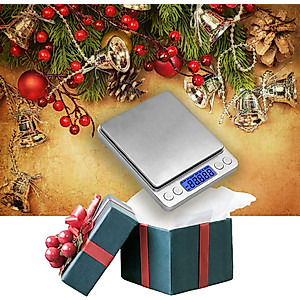 JOEAA Food Scale Digital Weight 3000g/0.1g Oz Grams and Ounces Kitchen Scale for Cooking Baking with Backlight LCD Display, Tare, 9 Units, Auto Off, 2 Trays, Batteries Included - Stainless Steel