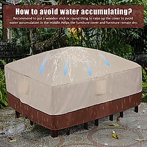 COSFLY Outdoor Furniture Covers Waterproof for Patio Table, Outside Rectangular Table and Chairs Set Cover Heavy Duty - Fits up to 74L x 47W x 27.5H inches