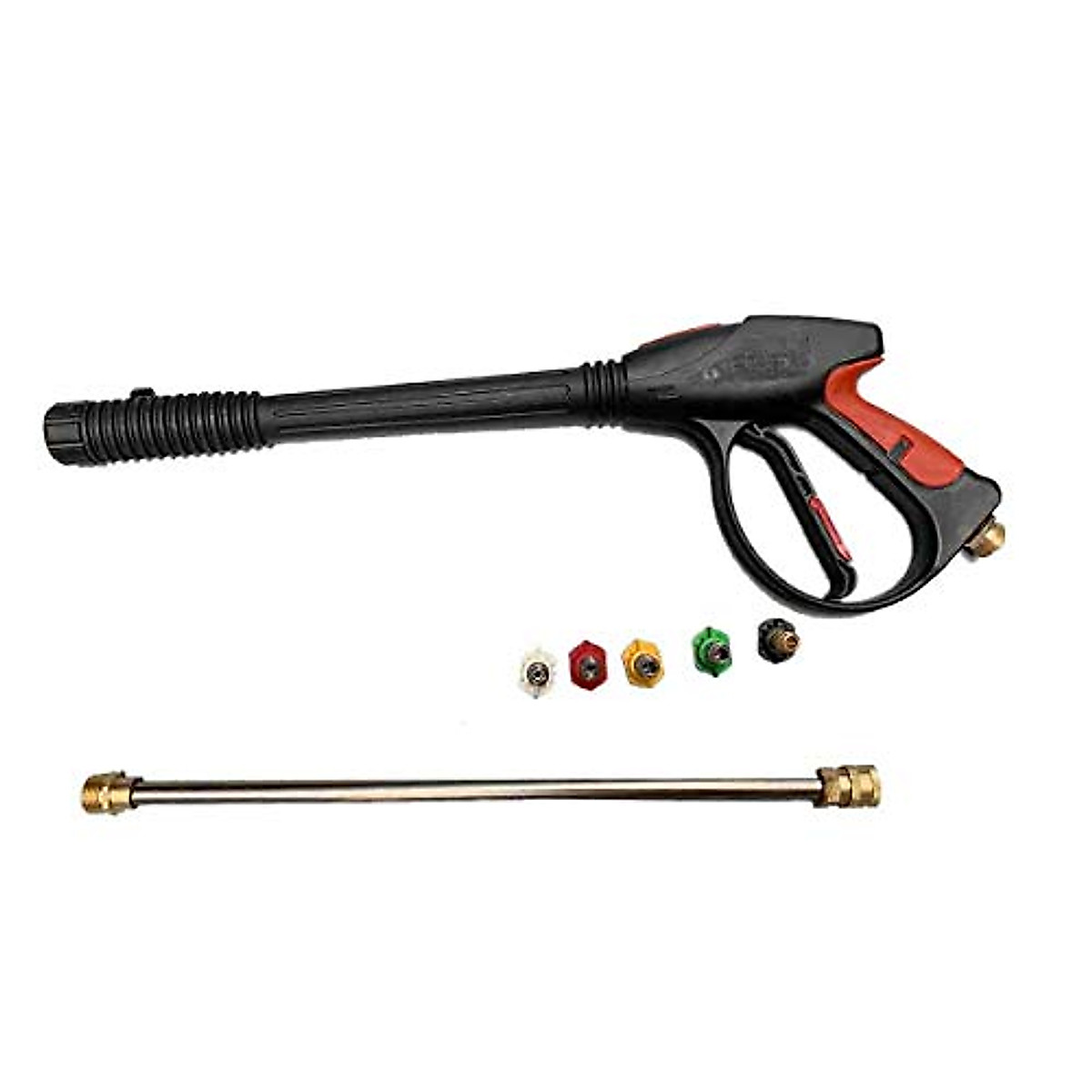 Cozyel 8-Part Pressure Washer Gun Replacement Kit, 5 Quick Connect Pressure Washer Tips, 3600PSI Power Washer Gun, 26Ft 3000PSI Pressure Washer Hose, 19" Pressure Washer Wand, Pressure Washer Parts
