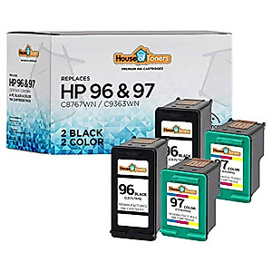 HouseOfToners Remanufactured Ink Cartridge Replacement for HP 96 & 97 (2 Black & 2 Color, 4-Pack)