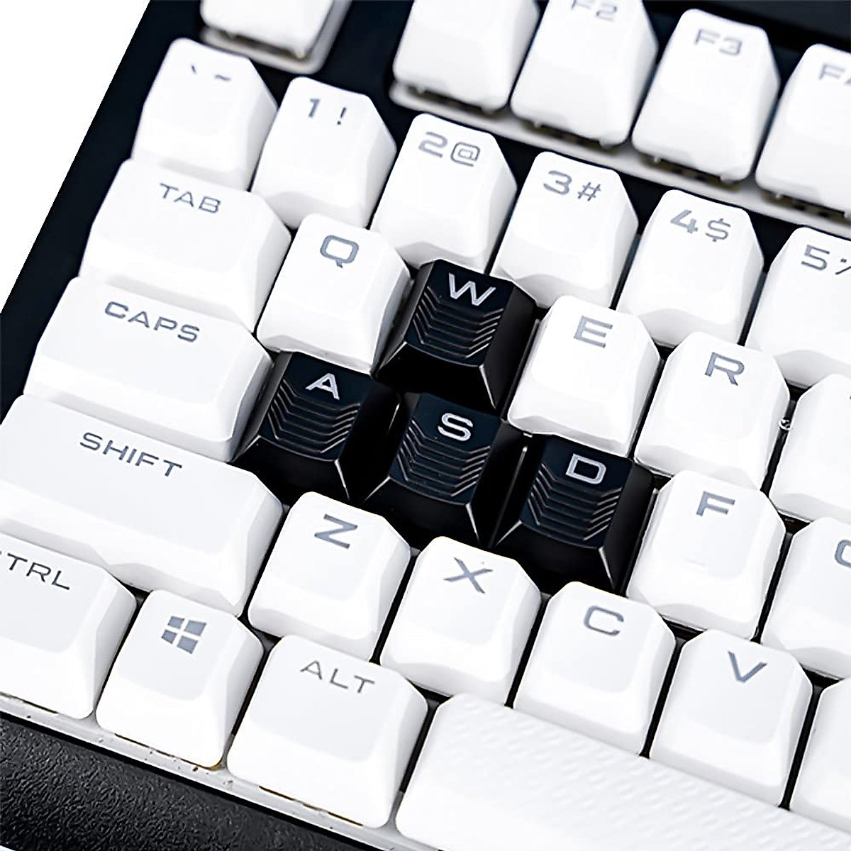 HUYUN Texture Tactility Backlit Keycaps Replacement for Cherry 2.0/5.0/6.0/9.0 Alienware AW510K/ikbc S200/K70 RGB MK.2 LP Low Profile Keyboard (Black)