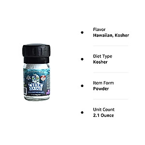 Celtic Sea Salt Makai Pure Deep Sea Salt Mini Grinder, 2.1 Ounce