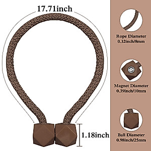 Buyshop 8 PCS Magnetic Curtain Tiebacks, European Style Convenient Drape Tie Backs, Decorative Drape Tie Backs Holdback Holder for Window Draperies，No Tools Required