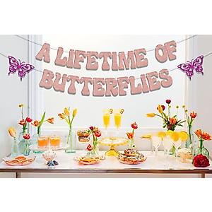 A Lifetime of Butterflies Banner, Butterfly Bridal Shower Decor Sign, Butterfly Theme Wedding Bachelorette Party Decorations, Butterfly Themed Engagement Party Supplies