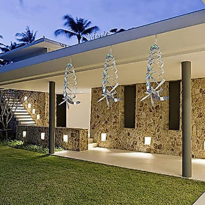 weiyufang Bird Spiral Reflectors Silver Mylar Spinner,Hanging Reflective Bird Deterrent Device for House Garden Swimming Pool