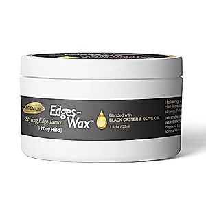 NOBLESSE PREMIUM Edge Wax Styling Edge Tamer 2 Day EXTRA EXTREME HOLD Blended with Black Caster Oil & Olive Oil Travel Size 1.01fl oz/30ml