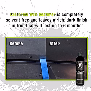 ExoForma Black Trim Restorer - Restores Factory Black to Plastic Trim - Protects Against UV Rays - Unique Dye-Infused Formula Lasts 6+ Months - Helps Conceal Scratches & Scuff Marks - Works in Seconds