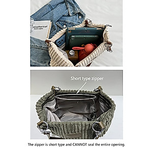 Ulisty Women Corduroy Tote Bag Casual Shoulder Bag Daily Shopping Bag Fashion Handbag black