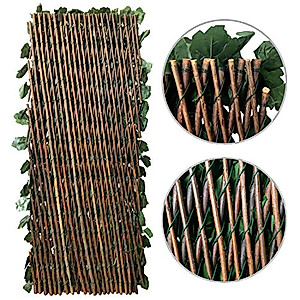 Garden Land Artificial Leaf Faux Ivy Expandable/Stretchable Privacy Fence Screen (2PC,Ivy)…