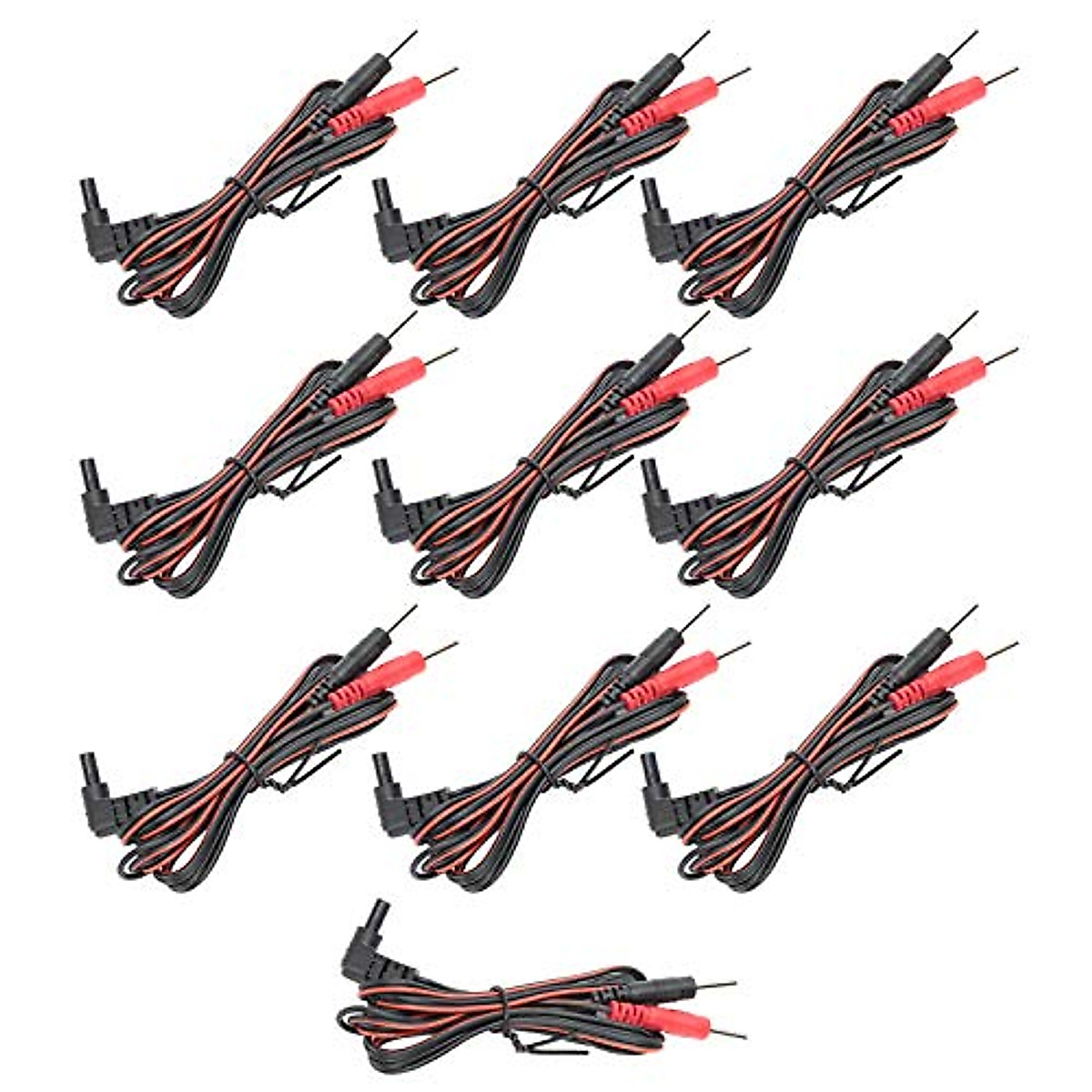 Sonew 10pcs / Bag 2.35mm 1.2m 2‑in‑1 Pin Type Electrode Wires Cable, TENS Cable Wires for TENS Unit Physiotherapy Machine