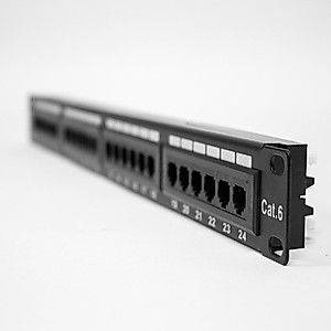 NavePoint Rackmount or Wallmount 24-Port Cat6 Patch Panel RJ45 Ethernet 568A/B Compatible