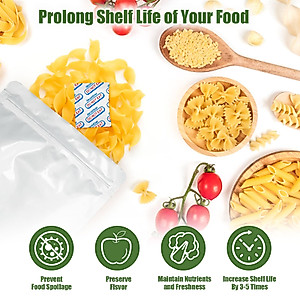 LinsKind 110 Packs 100CC Food Grade Oxygen Absorbers (10 Packs in Individual Vacuum Bag, 11x Packs of 10), Oxygen Absorbers for Food Storage, with Oxygen Indicator, for Mylar Bags, Mason Jars, Canning