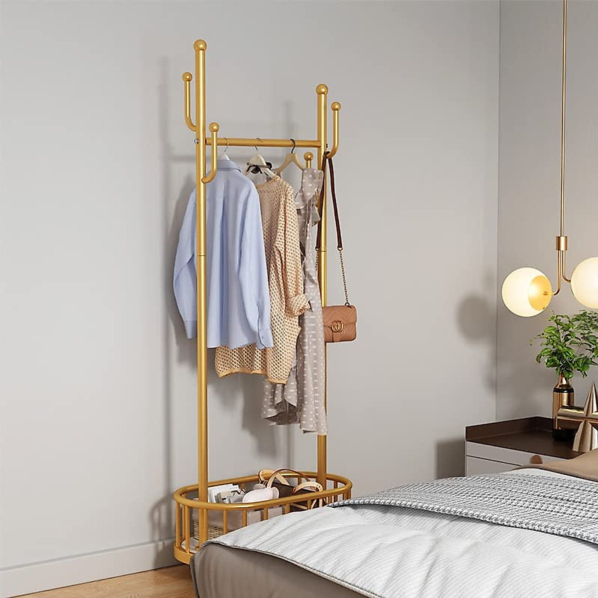 Thick forest Gold Clothes Rack Gold Clothing Rack Gold Garment Rack ...