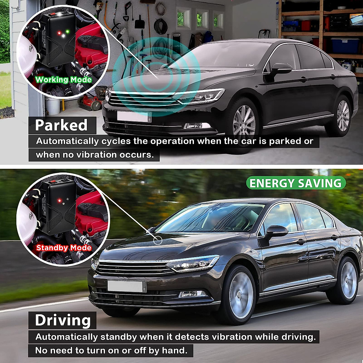 Loraffe Under Hood Animal Repeller Battery Operated Rodent Repellent Ultrasonic Rat Deterrent Keep Mice Out Of Cars With Ultrasound Strobe Light Rodent Defense Wireless Pest Control Device for Vehicle