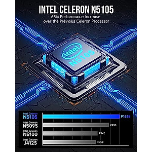 GMKtec Mini PC Windows 11 Pro Intel N5105, 8GB RAM 128GB Hard Drive Desktop Mini Computer, Micro Computer with Dual HDMI 4K, Dual DDR4, Dual WiFi, RJ45 Ethernet, BT4.2 & Cooling Fans