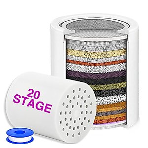 DupakSYS 20 Stage Shower Filter Replacement Cartridge Chlorine Reducing Shower Water Head Filter