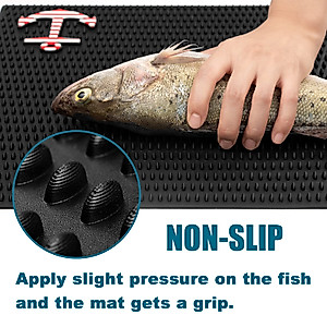 HHQ Fish Fillet Mat Fish Cleaning & Cutting Board Grips Fish for Easy Filleting, 14"x24"