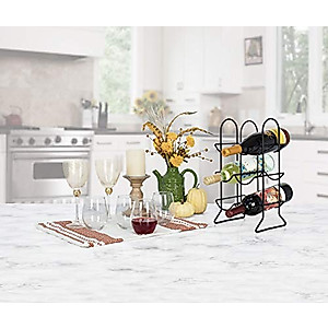 Spectrum Diversified Townhouse Wine Rack, 6-Bottle, Black