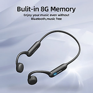 Naenka Runner Diver2 Bone Conduction Headphones, IP68 Waterproof Headphones with MP3 Player Built-in 32G Memory, Bluetooth Open Ear Headphones with CVC6.0 Mic for Swimming Running Cycling Driving Gym