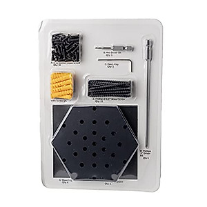 WineHive Bundle - 2 Items Cell Modern Modular Wine Storage System - 20 Cell with Wall Mount Hardware Kit - Black