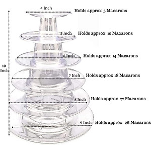 Candora 6-layer Round Macaron Tower Cake Stand Macaron Display Rack for Wedding Birthday Dessert Stand Cake Plate