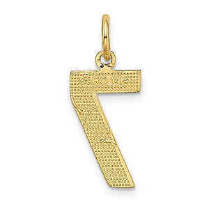 14k Medium Diamond-cut Number 7 Charm 17.81mm 9.78mm style MN07