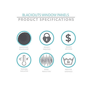 Lush Decor, Light Gray Insulated Knotted Tab Top Blackout Window Curtain Panel Pair, 95" x 52", 95 in x 52