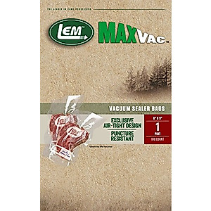 LEM Products 1386 MaxVac Vacuum Sealer Bags, Pint