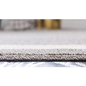 Unique Loom Del Mar Collection Area Rug - Maria (6' 1" Round, Gray/ Ivory)