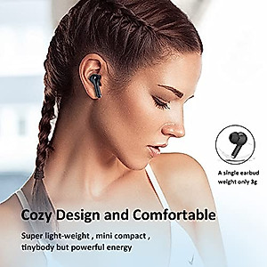 AMINY U-pro Wireless Earbuds Bluetooth 5.3 in Ear Light-Weight Wireless Headphones Built-in Microphone 25Hrs Playback LED Power Display Earphones with Charging Case IPX6 Waterproof for Working Workout