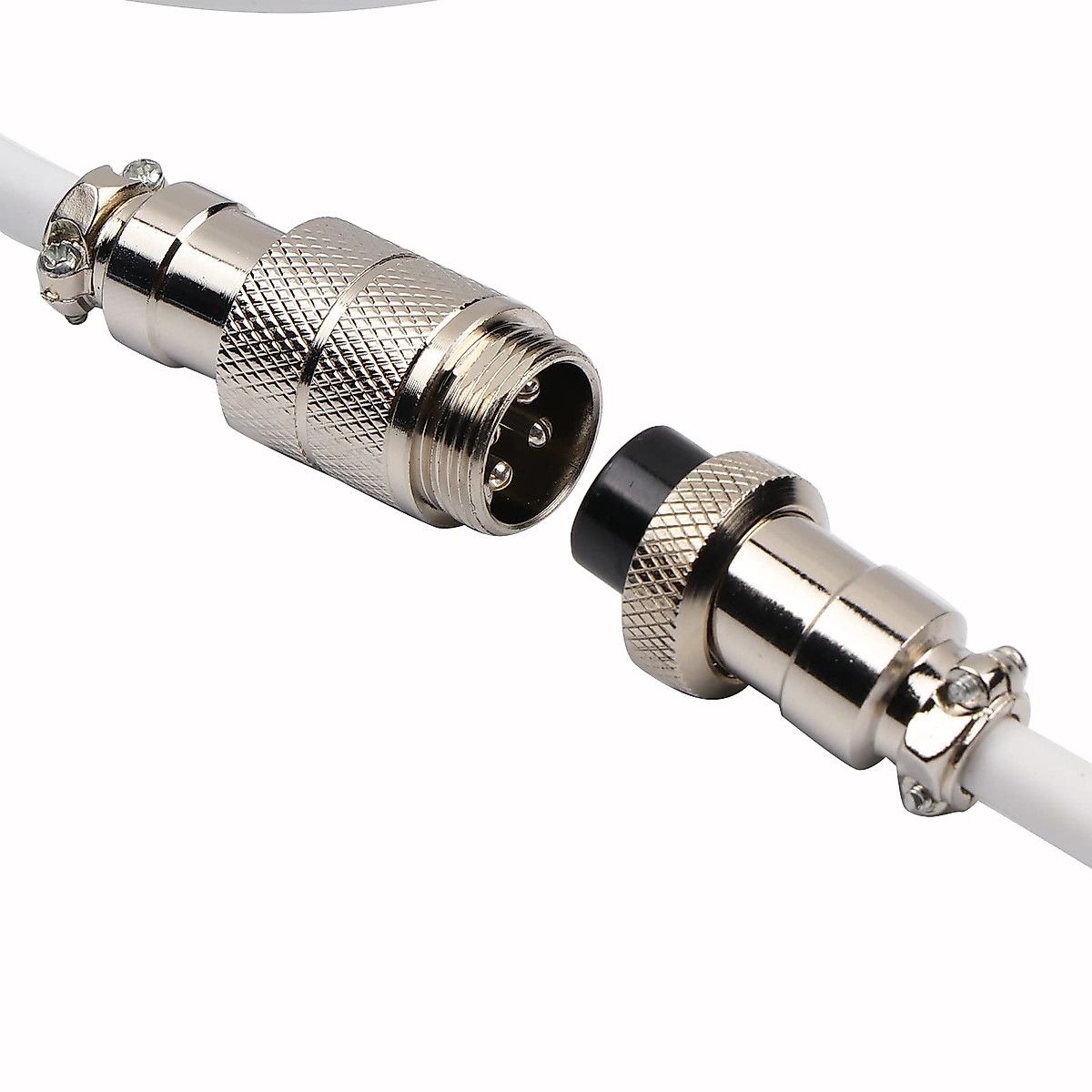 EPOMAKER Puff Aviator Coiled USB Cable, Type C Detachable Mechanical Gaming Keyboard Cable for Win/Mac/Gamers, Suitable for RT100/TH68 PRO/TH80 PRO/TH96/TH80 SE/CIDOO V65. etc(Puff White)