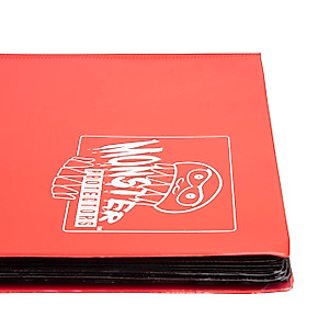 Monster Binder - 9 Pocket Trading Card Album - Matte Red - Holds 360 Yugioh, Magic, and Pokemon Cards