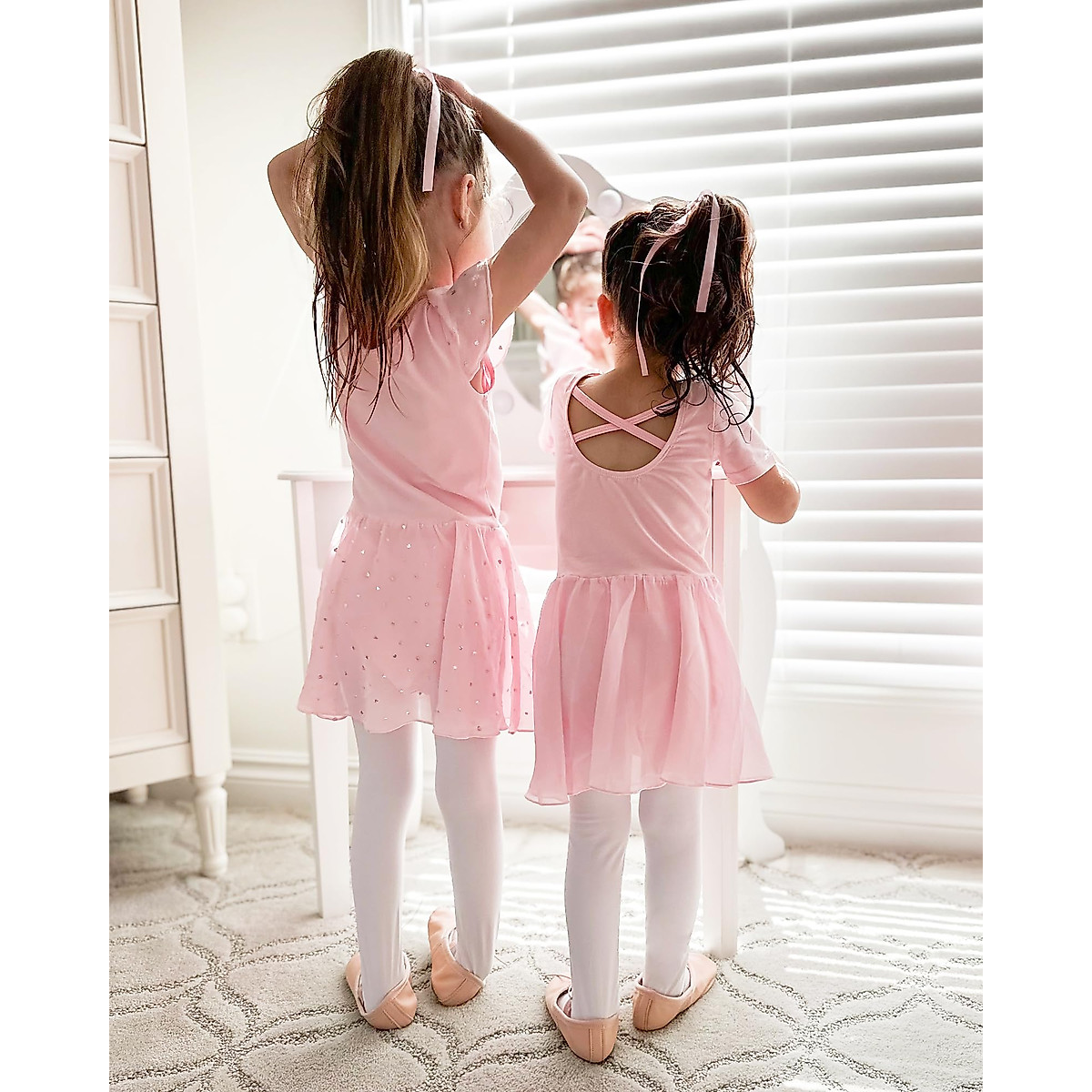 Stelle Girls Ballet Dance Students School Footed Tight (Toddler/Little Kid/Big Kid)(BP+WT+BK,6-8 Years)