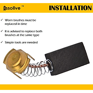 8PCS Durable N398321 N088403 Replacement Carbon Brushes Compatible with DWP849, DWP849X, DWP849X-BR, Replace N398321 N088403