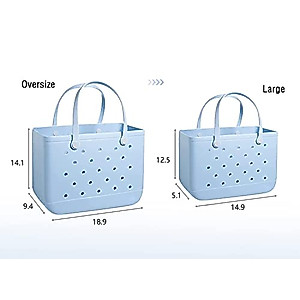 kvcezxu Rubber Beach Bag Waterproof Sandproof Outdoor Tote Bag Portable Travel Bag Beach Sports Handbag Large