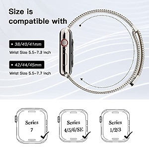 OYODSS Metal Bands Compatible with Apple Watch Band 49mm 40mm 38mm 41mm 42mm 44mm 45mm Women Men, Magnetic Stainless Steel Loop Mesh Strap for iWatch SE Ultra Series 8 7 6 5 4 3 2 1 Starlight