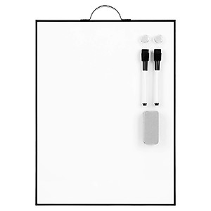 Small Dry Erase White Board - 16" X 12" Portable Aluminum Frame Mini Whiteboard with Holder Magnetic Board for Kids to Do List Notepad for Office, Home, Kitchen, School.