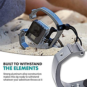 Movo GB-U70 Underwater Diving Rig for GoPro Hero with Cold Shoe Mounts, Wrist Strap - Works with HERO3, HERO4, HERO5, HERO6, HERO7, HERO8, Osmo Action Cam - Perfect Scuba Gear GoPro Accessory