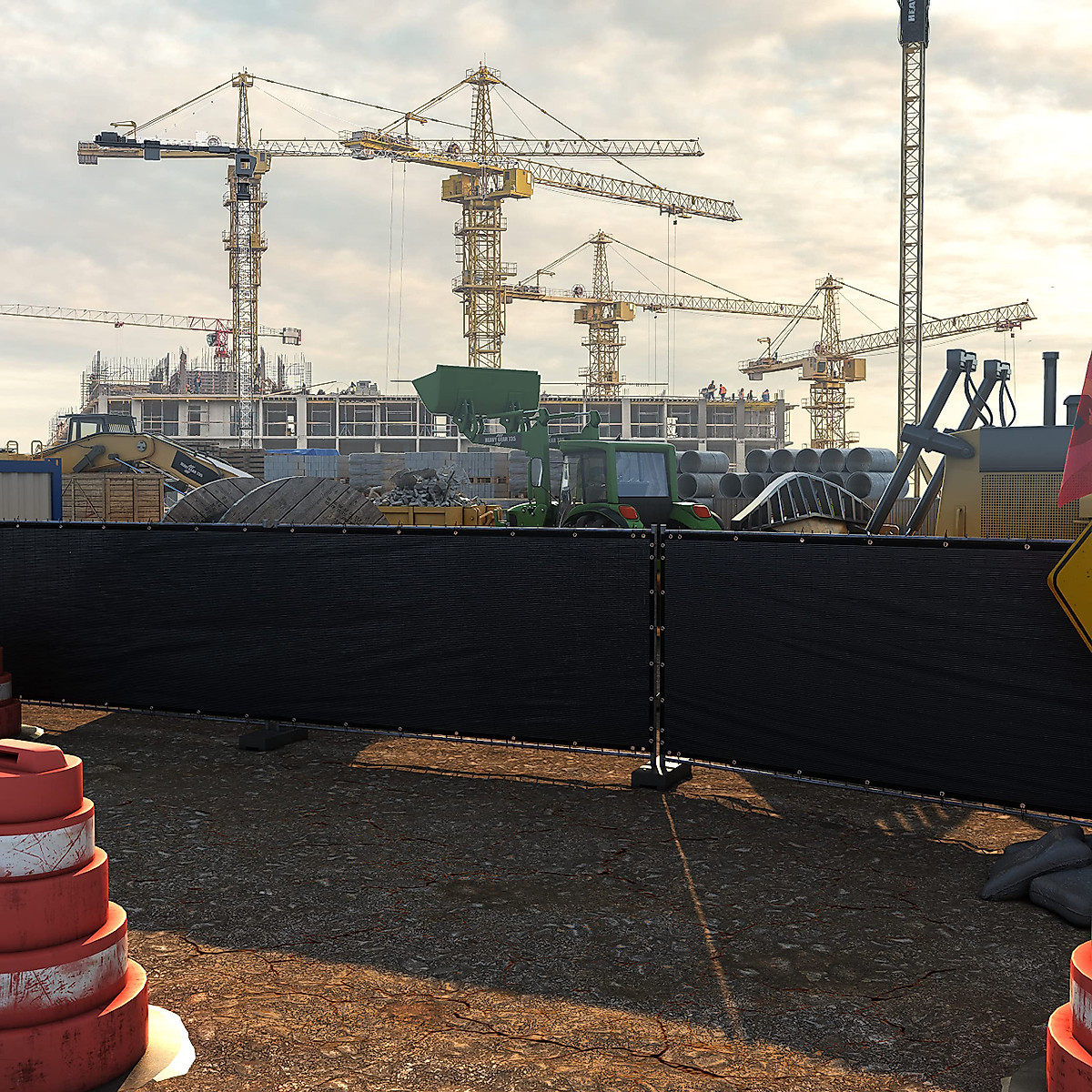 ColourTree 8' x 50' Black Fence Privacy Screen Windscreen Cover Fabric Shade Tarp Plant Greenhouse Netting Mesh Cloth - Commercial Grade 170 GSM - Heavy Duty - 3 Years Warranty - WE Make Custom Size